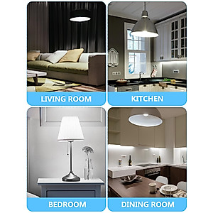 BTBHIHO 6-Pack A19 LED Light Bulbs 100W Equivalent 1250 Lumens, 13W 5000K Cool White Non-Dimmable, No Flicker, Super Bright CRI85+ Standard E26 Edison Screw Bulbs for Bedroom, Home, Office