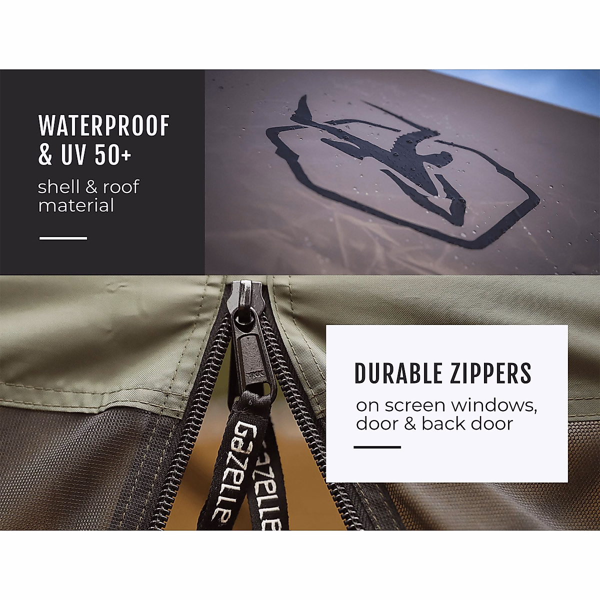 Gazelle GG601GR G6 8-Person 6-Sided Portable Pop-Up Gazebo with Mesh Wind Panels, Carry Bag, and Stakes, Alpine Green