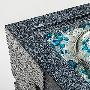 HomSof Outdoor Concrete Fire Pit Column Propane Fire Pit Patio Gas Fire Pit