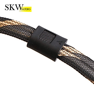 SKW Audiophiles RCA Cable 2RCA Male to 2RCA Male HiFi System Interconnect Cable with Diameter 7mm (1.64ft/0.5M, Black, Nylon)