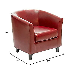 Great Deal Furniture Petaluma Oxblood Red Leather Club Chair