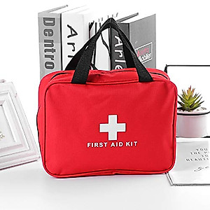 PAXLAMB First Aid Bag First Aid Kit Empty Medical Storage Bag Red Trauma Bag for Emergency First Aid Kits Car Workshop Cycling Outdoors (Red 1PC)