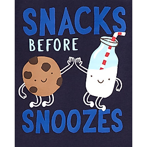 Carter's 4-Piece Toddler and Baby Boy's Snug fit Cotton Pajamas (Snacks, 3T)