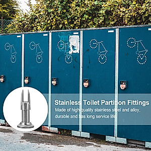 TEHAUX 4pcs Public Restroom Partition Fittings, Stainless Steel Toilet Partition Support Feet Bathroom Support Feet Toilet Partition Hardware for Bathroom Public Restroom