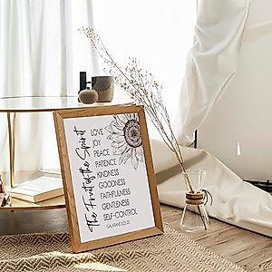 Fruit of the Spirit - Sunflower Rustic Christian Wall Decor, Bible Verse Inspirational Wall Art Flowers Print For Living Room Decor, Home Decor, Office Decor, Farmhouse Decor, Church, Unframed - 11x14