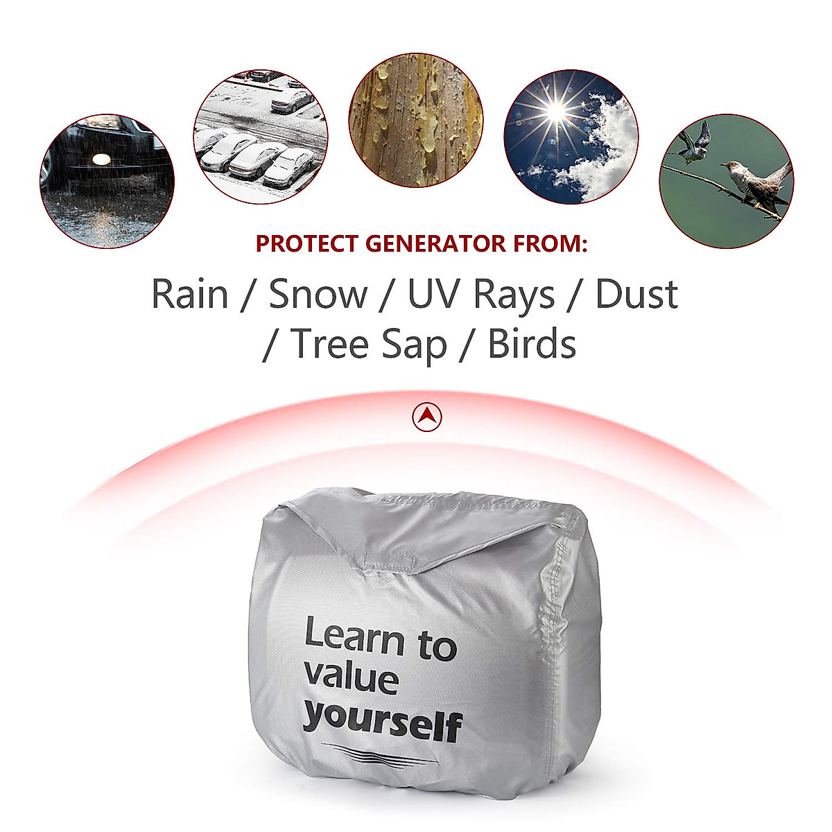 ATIMA Generator Storage Cover Fit for Westinghouse WH2200iXLT iGen 2200 Generac 7117 GP2200I Rainier R2200i Power Equipment Waterproof Cover