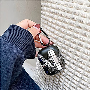 Anime Headphone Case Satoru Gojo TPU IMD Shock-Proof Earphone Case Cover with Keychain for Airpods Pro Black