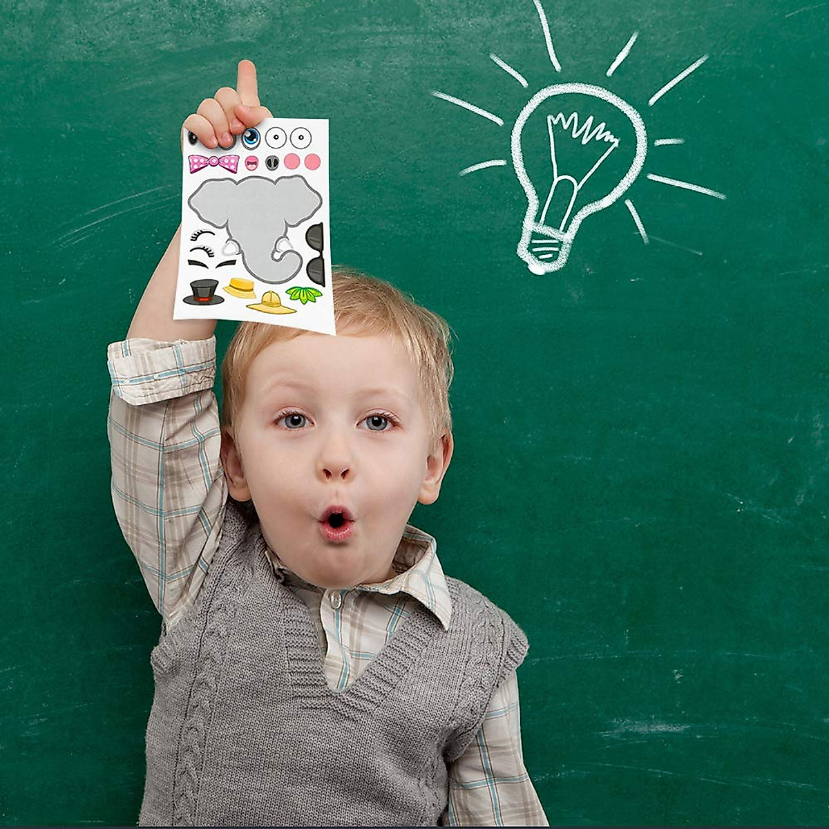 Kicko Make-a-Zoo Animal Sticker Book -12 Pack - Stickers for Kids - Useful in Arts, Parties, Birthdays, Party Favors, Crafts, School, Daycare, Christmas