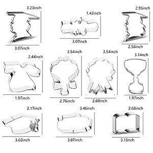 EVECILOO 10PCS 2023 Graduation Cookie Cutters Set, Stainless Steel Cookie Molds, Biscuit Cutter, Metal Dough Cutter, DIY Party Supplies for Kitchen Baking