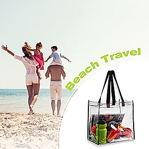 2-Pack Stadium Approved Clear Tote Bag, Stadium Security Travel & Gym Clear Bag, Perfect for Work, School, Sports Games and Concerts,12"X 12"X 6"