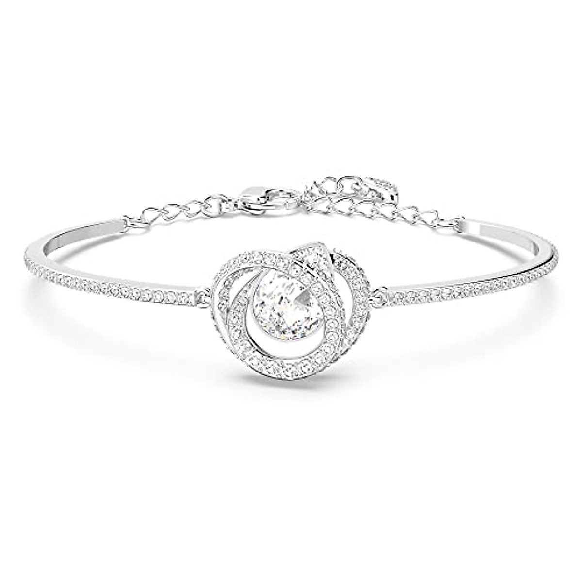 Swarovski Generation Bangle, White, Rhodium Finish