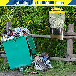 Qualirey 3 Pack Large Fly Traps Outdoor, Disposable Hanging Flies Trap Non Toxic Fly Killer Trap Bag Catcher for Outside Farms, Chicken Coops, Stables, Barns, Horse, Garbage Cans, Yard, Backyard