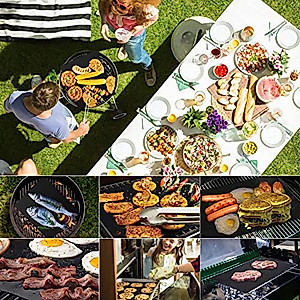 Grill Mat Set of 4, Oven Liners for Bottom of Electric Oven and Gas Oven Reusable Nonstick Oven Protector Liner Heat Resistant Grill Mats for Outdoor Grill 16.25 x 23 inch