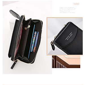 Women Small Crossbody bag,Cell Phone Shoulder Bags Purse Lightweight Handbags Wallet with Credit Card Slots (black)