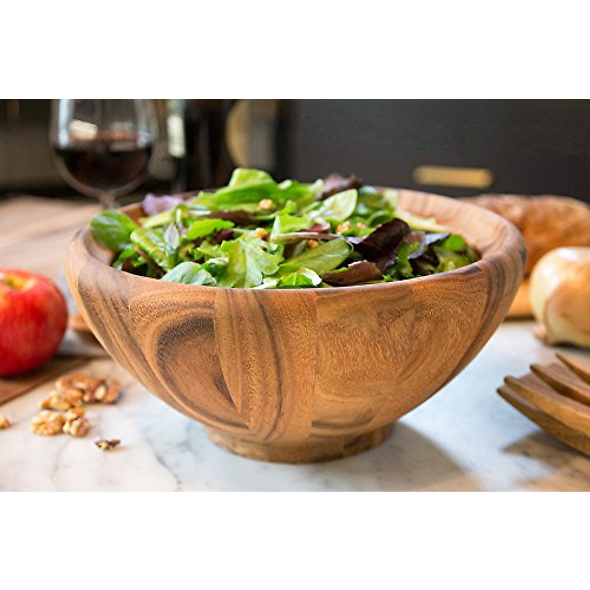 Ironwood Gourmet Salinas Extra Large Fruit and Salad Bowl, Acacia Wood