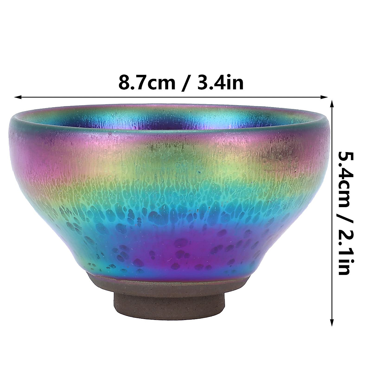 Alvinlite Ceramic Cup, Jianzhan Tea Set Chinese Tenmokus Tea Cup Porcelain Tea Bowl Handmade Fancy Glaze Kungfu Tea Cup Traditional Collection Cup Mug for Home Decoration Gift