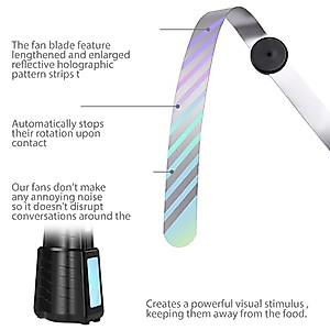 CWLAKON Food Fan Rechargeable, Collapsible Food Fans for Outdoor Indoor Table Top, with Holographic Blades for Outside Eating, BBQ, Dining, Restaurant, Kitchen, Picnic, Patio, 2 Pack