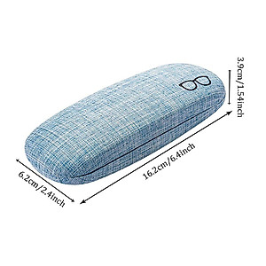 Tkocisa 3 Pieces Hard Shell Eyeglasses Case Glasses Case, Retro Portable Glasses Case, Linen Fabrics Sunglasses Case with Glasses Pouch and Cleaning Cloth for Women, Men, Kids