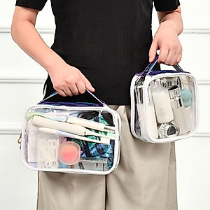 senya Clear Toiletry Bag,Travel Makeup Cosmetic Bag Carry on Airport Airline Compliant Bag Big Colorful Dragonfly for Women Men