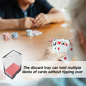 GSE Games & Sports Expert 8 Decks Acrylic Discard Trays, Casino Grade Discard Holder Trays for Blackjack, Bridge, Playing Cards