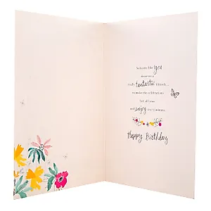 Hallmark 50th Birthday Card - Classic Embossed Floral Design