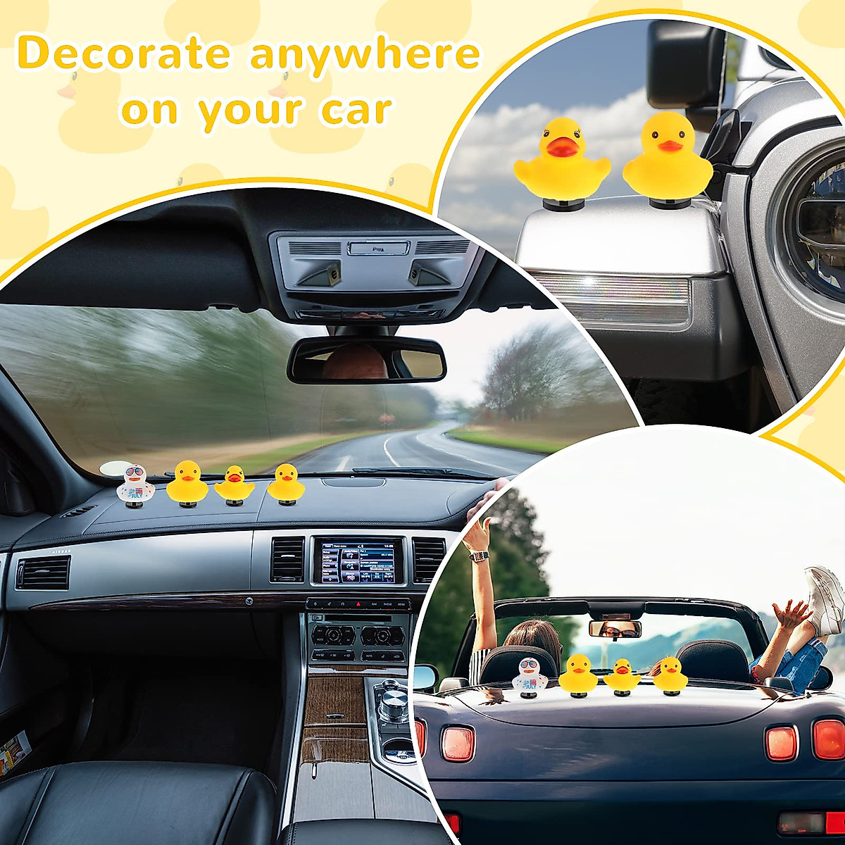 Wesiti 50 Pieces Duck Plug Rubber Duck Mount Black Plastic Holder for Fixed Display Car Dashboard Bath Accessories, Rubber Duckies Not Included
