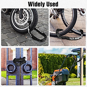 Titanker Bike Chain Lock, Bike Locks Security Anti-Theft Resettable Combination Bicycle Chain Lock 3.3 Feet Bike Locks for Bike, Motorcycle, Bicycle, Door, Gate, Fence, Grill (8mm Thick Chain)