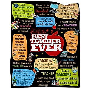 NIAXAYER Teacher Blanket Gifts for Women, Blanket Gift for Teachers Gratitude, Teacher Appreciation Gifts,Best Teacher Birthday Back to School Gifts Throw Blankets 50" x 60