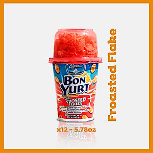 BON YURT ALPINA - Pack of 12, 5.78 Oz - Flip Yogurt with Frosted Flakes Cereal Cups - Breakfast Food Cereals - Kids Yogurt - Yogurt with Toppings