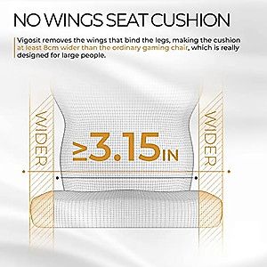 Vigosit Gaming Chair with Footrest, Fabric Gamer Chair with Lumbar Support Pillow, Computer Game Chairs for Adults, Big and Tall Office Chair Gaming 300LBS (Black White)