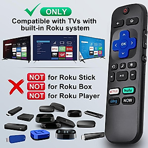 【Pack of 2】 Replacement for hisense roku tv Remote, Compatible for TCL Roku/Hisense Roku/Onn Roku/Sharp Roku Series Smart TVs (Not for Roku Stick and Box)
