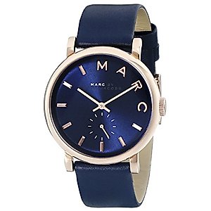 Marc by Marc Jacobs Women's MBM1329 Baker Stainless Steel Watch with Blue Leather Band