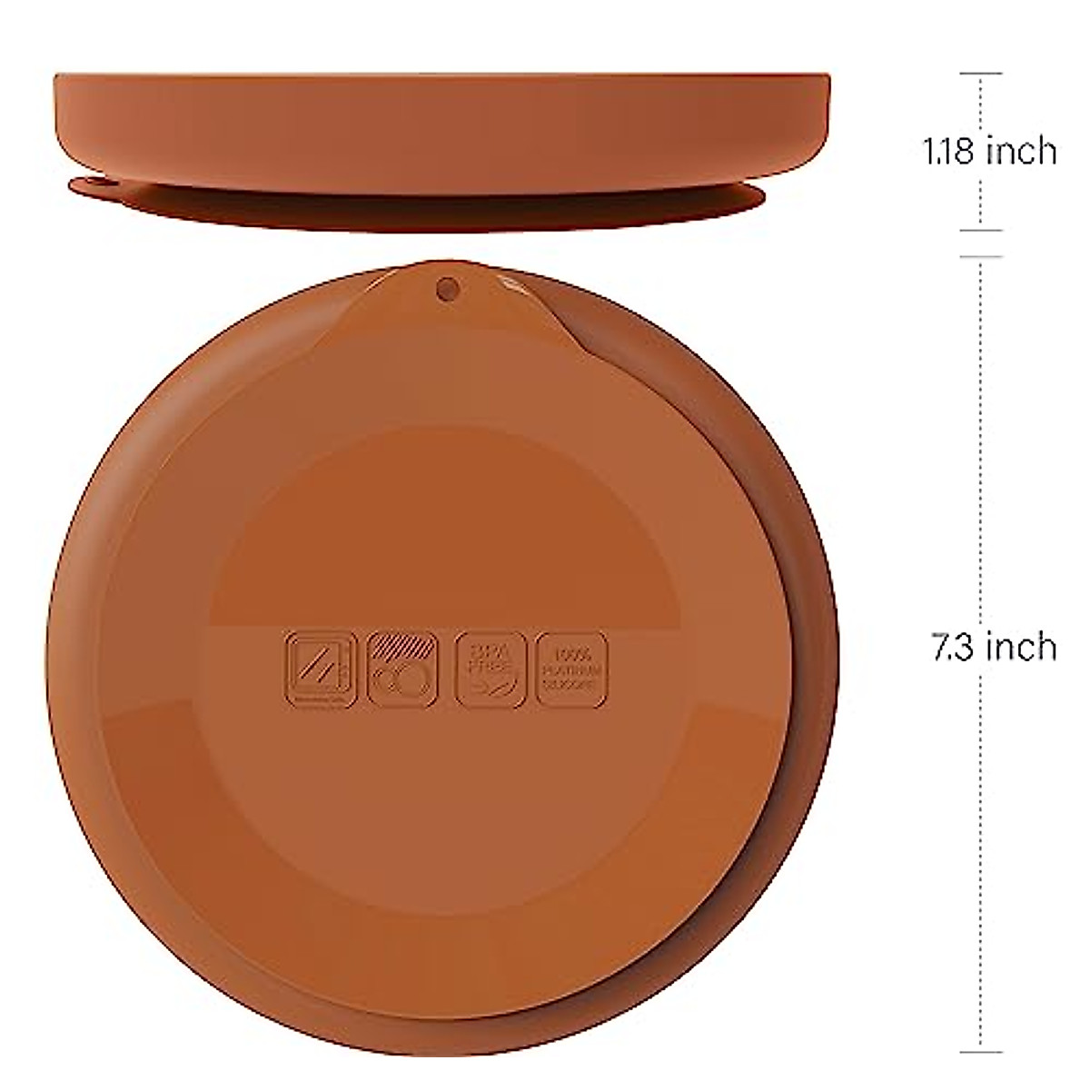 Moonkie Suction Plates for Baby with Lids | Non-Slip Divided Plates with Suction Base | BPA-Free 100% Silicone Plate for Baby & Toddler | Dishwasher & Microwave - 2 Pack