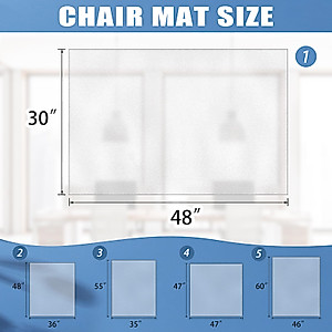 LuxStep Office Chair Mat for Carpet, Hard Wood Tile Floor Mats,Transparent Anti-Slip Computer Desk Chair Mat for Carpeted Floors, Home Office Floor Protector-30 x48,Rectangle