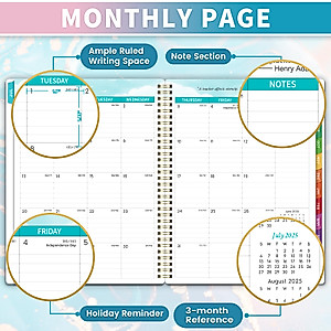 Planner 2023-2024 - Jul.2023 - Jun.2024, 2023-2024 Planner, Academic Planner 2023-2024, 2023-2024 Planner Weekly & Monthly with Tabs, 8" x 10", Flexible Cover, Twin-Wire Binding - Black Waterink