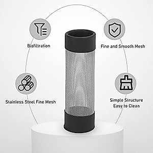 SHYEKYO Stainless Steel Aquarium Filter Intake Cover, Fish Shrimp Protect Cover Filter Guard Safe Inlet Inflow Protect Basket Mesh Media for Aquarium and Fish Tank Use (18mm Inner Diameter)