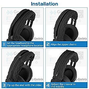 Geekria Flex Fabric Headband Pad Compatible with Razer Kraken Pro V2, 7.1 V2, Ultimate, Tournament Edition Headphone Replacement Headband/Headband Cushion/Replacement Pad Repair Parts (Black).