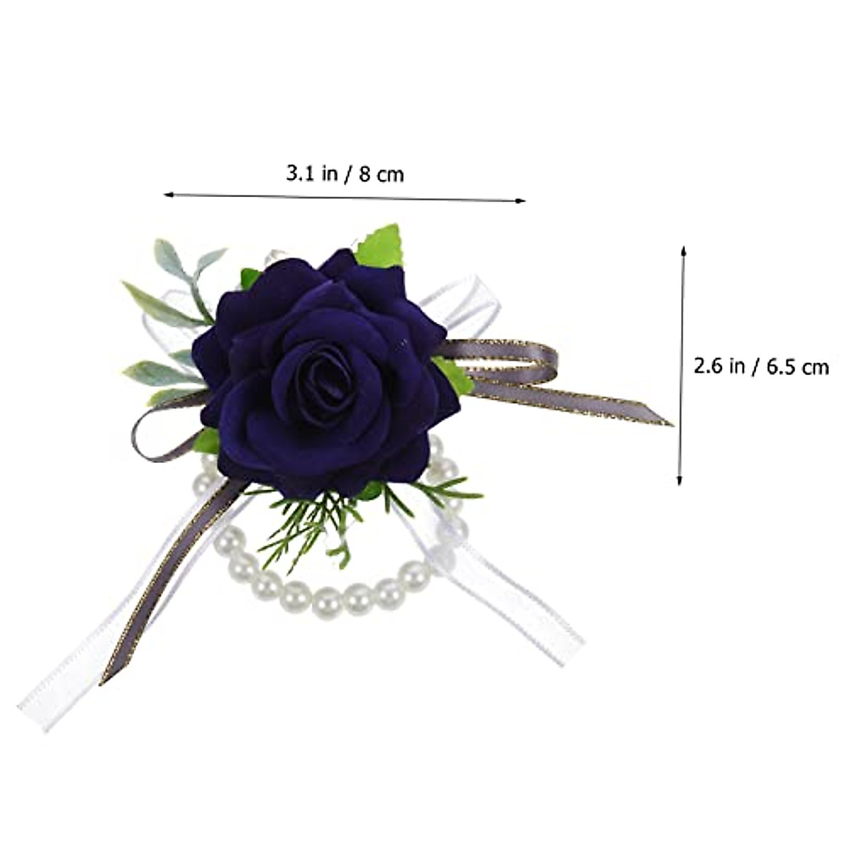 ARTIBETTER 3pcs Wrist Flower Outdoor Decor Flower Wrist Corsage Bridesmaid Bracelets Flower Corsage Wristlet Pearl Decor Hand Wrist Flowers The Flowers Plastic Wrist Chain Bridegroom