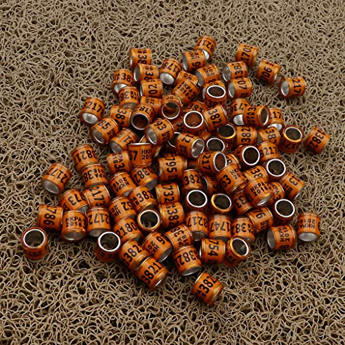 Gazechimp 100 Pcs Diameter 7mm Racing Pigeon Leg Ring Bird Parrot Leg Tag Band Clip - Yellow