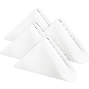 Utopia Home [24 Pack, White] Cloth Napkins 17x17 Inches, 100% Polyester Dinner Napkins with Hemmed Edges, Washable Napkins Ideal for Parties, Weddings and Dinners