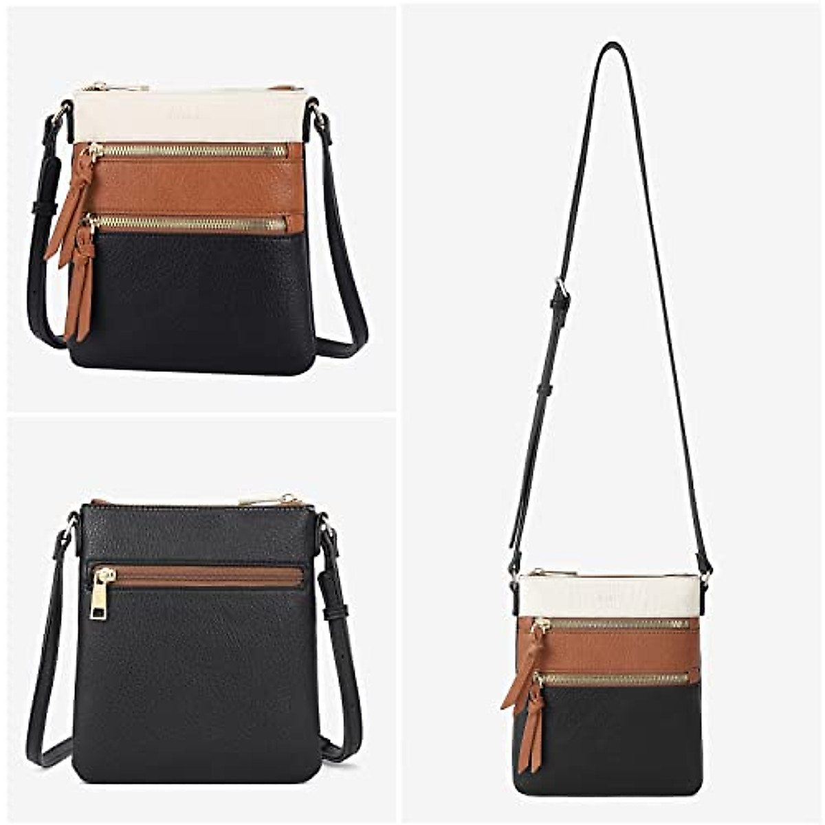 CLUCI Small Crossbody Purses for Women, Mini Size Designer Bags Zipper Pockets, Vegan Leather Over the Shoulder Purse