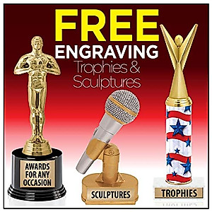 Crown Awards Ice Skating Trophy, 5.5" Glory Resin Ice Skates Trophies with Free Custom Engraving