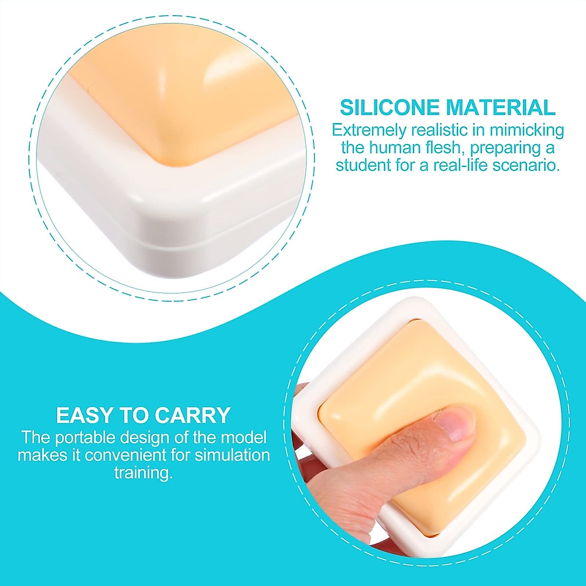 Baluue Intramuscular Injection Pad Silicone Injection Training Pad for Nurse Medical Students Training Practice Pad Doctor Educational Supplies