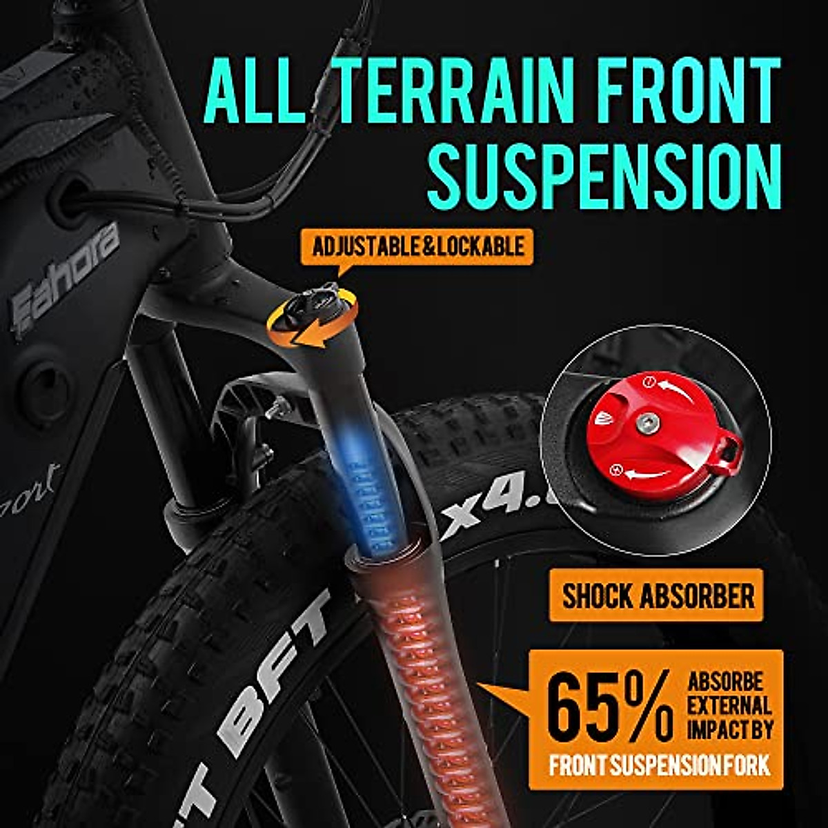 eAhora Electric Bike for Adults 750W/1000W Peak 27Mph BAFANG Motor Urban 20In Fat Tire Electric Bicycle with Lockable Front Suspension, Removable Battery, Shimano 7 Speed Step Thru Ebike