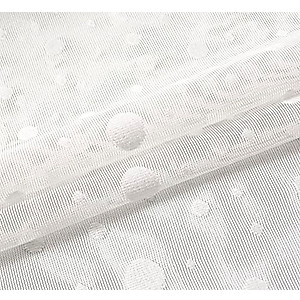 HIGHSEASON White Raindrops Style Sheer Curtains 84 inches Long,Grommet Draperies for Living Room/Bedroom(White,Set of 2,52 x 84 Inch Length)