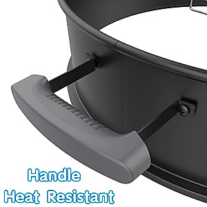 Kettle Grill Rotisserie Kit for 22-Inch Kettle Charcoal Grills as Weber/Napoleon/Kingsford, Black Powder Coated Steel Universal Kettle Grill Accessory w/Rotisserie Ring, Tool Holder, Meat Forks