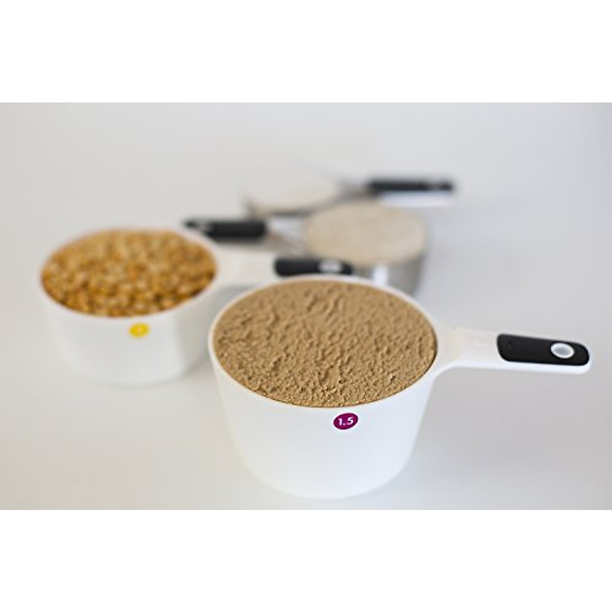 OXO Good Grips 6-Piece Plastic Measuring Cups- White, 5 Count(Pack of 1)