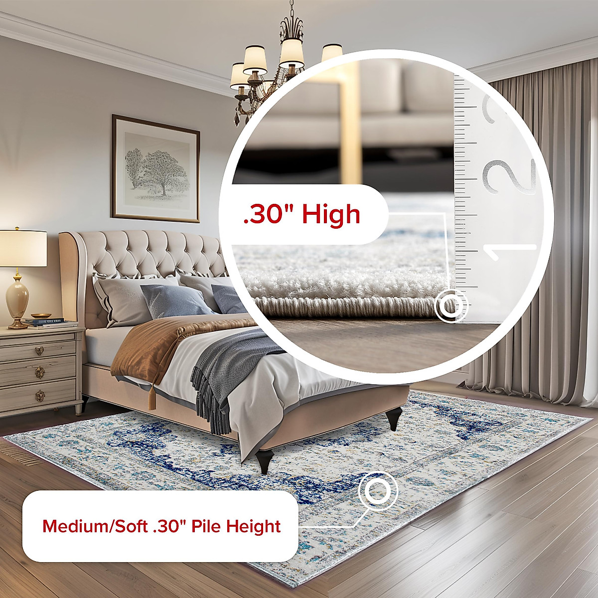 nuLOOM Paisley Verona Vintage Persian Area Rug, 3' x 5' Oval, Blue