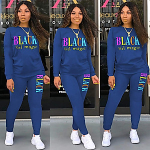 Remelon Women Two Piece Outfits Sweatsuit - Casual Long Sleeve Pullover Top Bodycon Pants Sets Loungewear Tracksuits