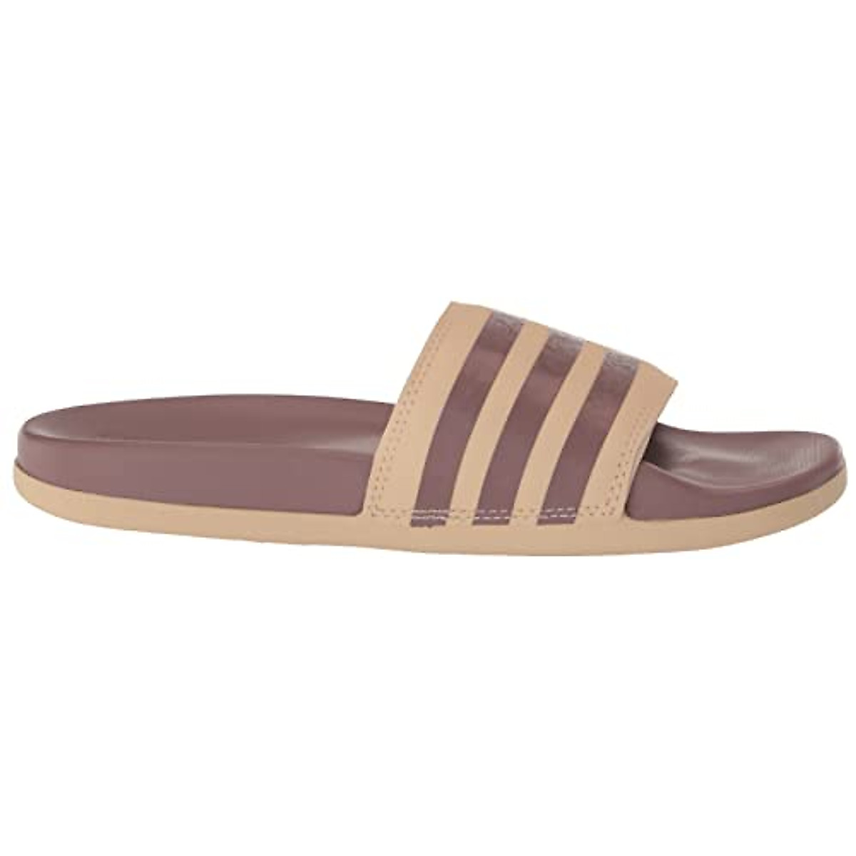 adidas Women's Adilette Comfort Slides Sandal, Sand Strata/Wonder Oxide/Sand Strata, 8